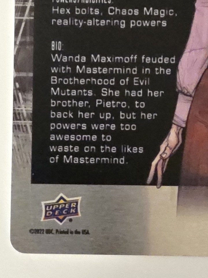 2024 Upper Deck Women Of Marvel Metal Case Hit Scarlet Witch #MCW-10 | eBay