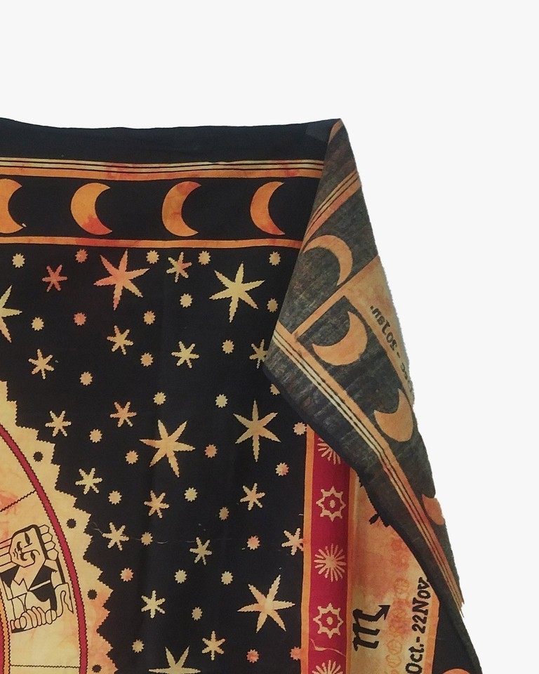 Burning Sun Cotton Tapestry for Bedroom 84x54 Inch Celestial Moon Star ...
