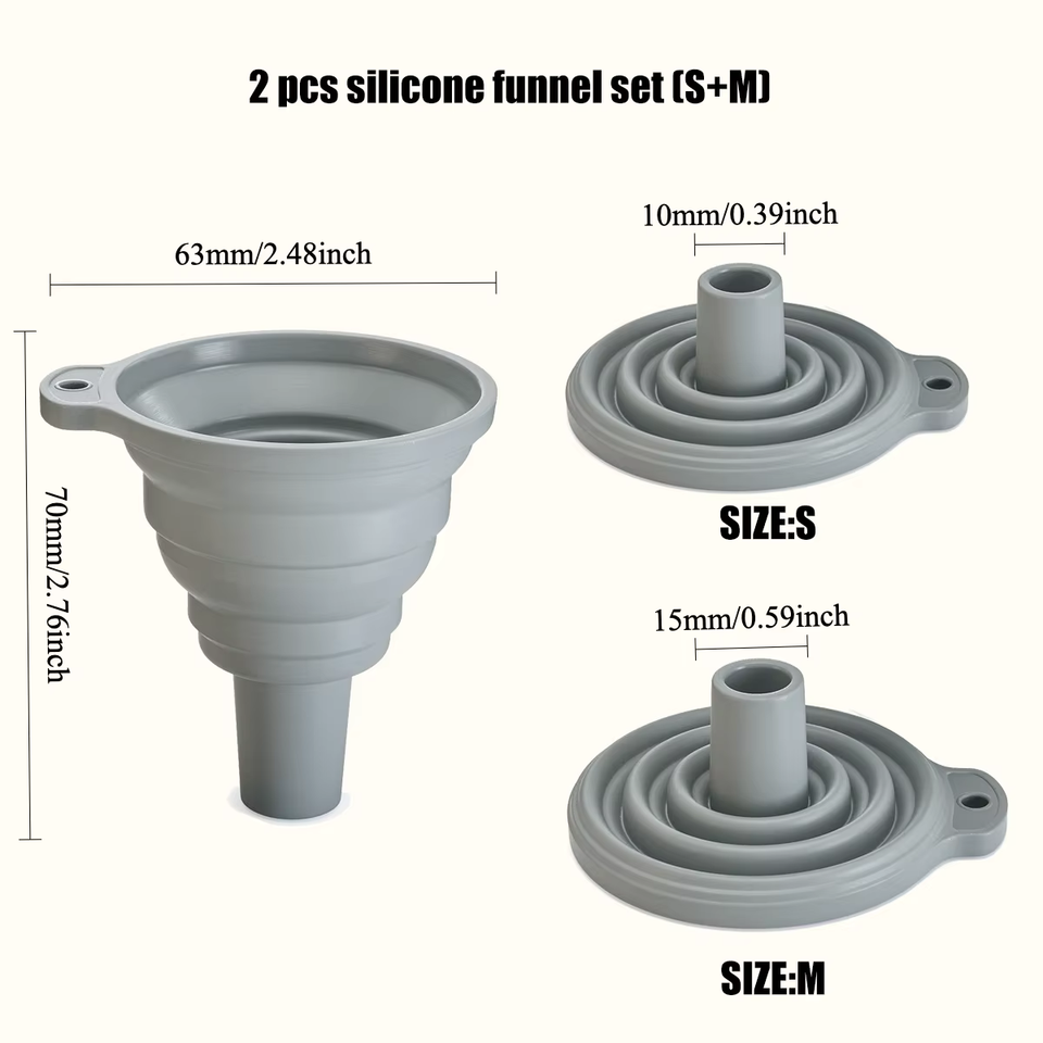 Kitchen Funnels Set Stainless Steel Small Funnels Wide Mouth Jar Funnel ...
