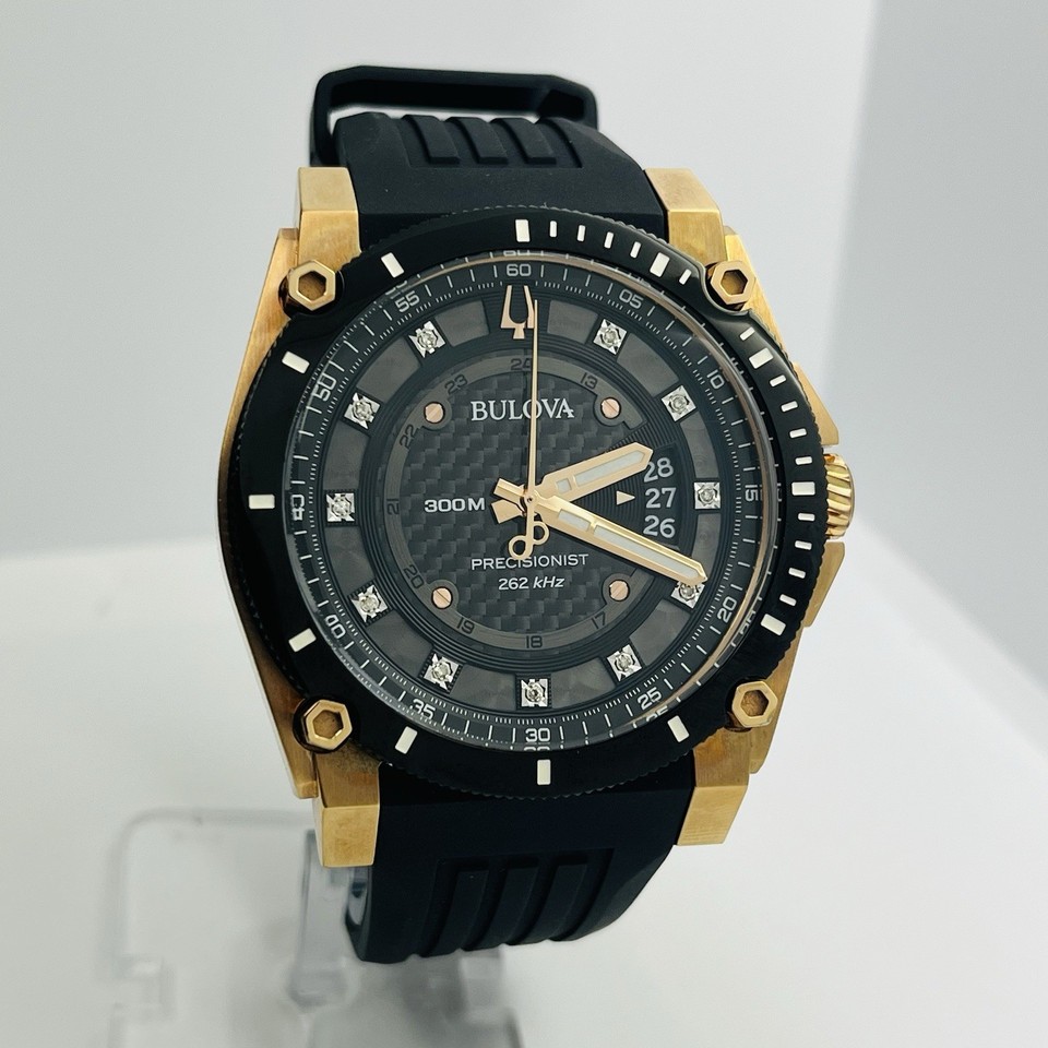 Bulova Precisionist Men's Rose Gold Steel 30ATM 46mm 262khz Watch ...