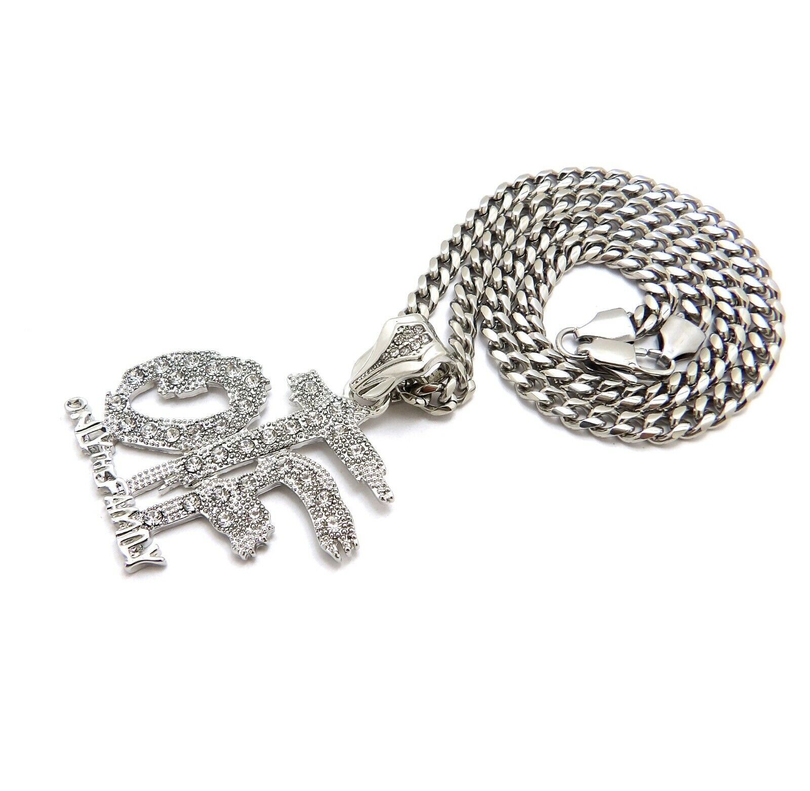 Only the Family OTF Pendant 7mm 18" ~ 30" Cuban Chain Stainless Steel ...