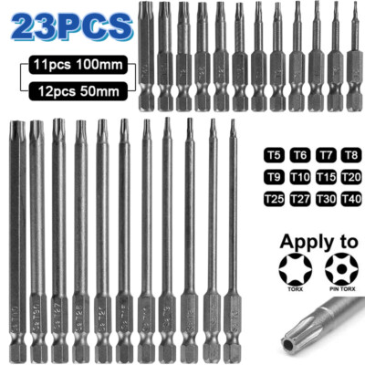 23PC Torx Bit Set Quick Change Connect Impact Driver Drill Security ...