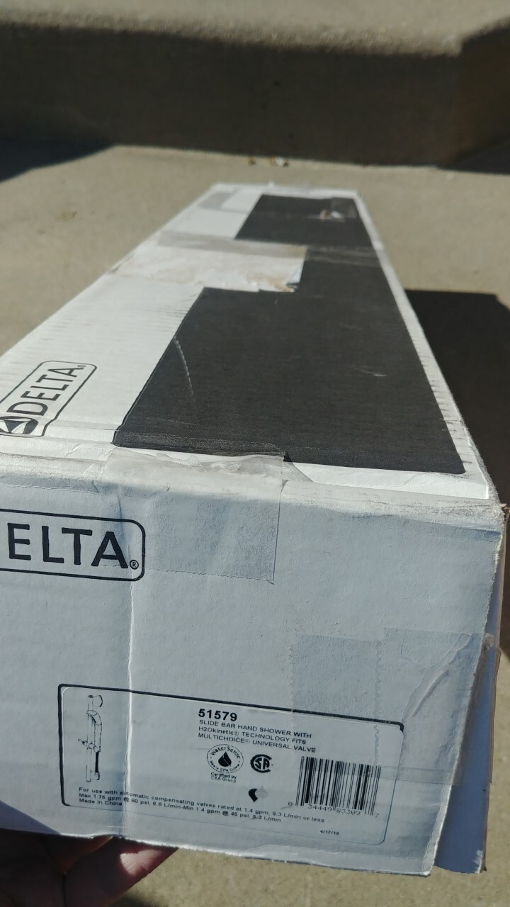 Delta 51579 Stryke 2.3" Wall Bar Mount Handheld H2Okinetic Shower Head ...