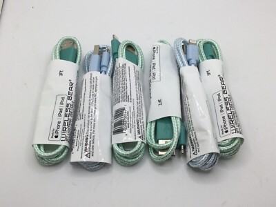 Wireless Gear USB A to IOS Cable Lot, Braided, Green & Blue | eBay