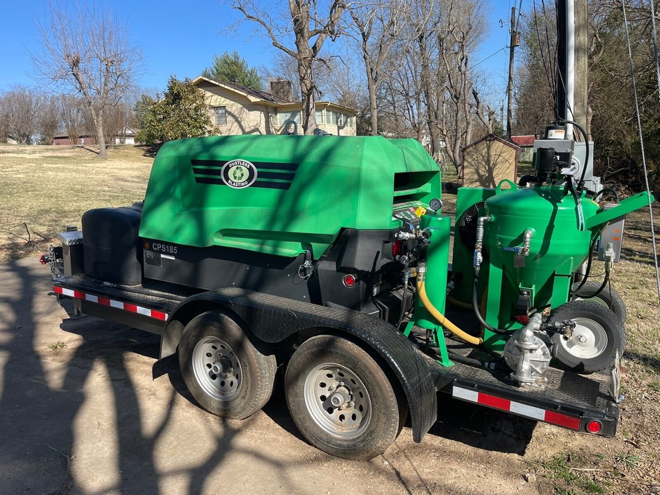 MOBILE DUSTLESS BLASTING MACHINE WITH TRAILER AND MEDIUM | eBay