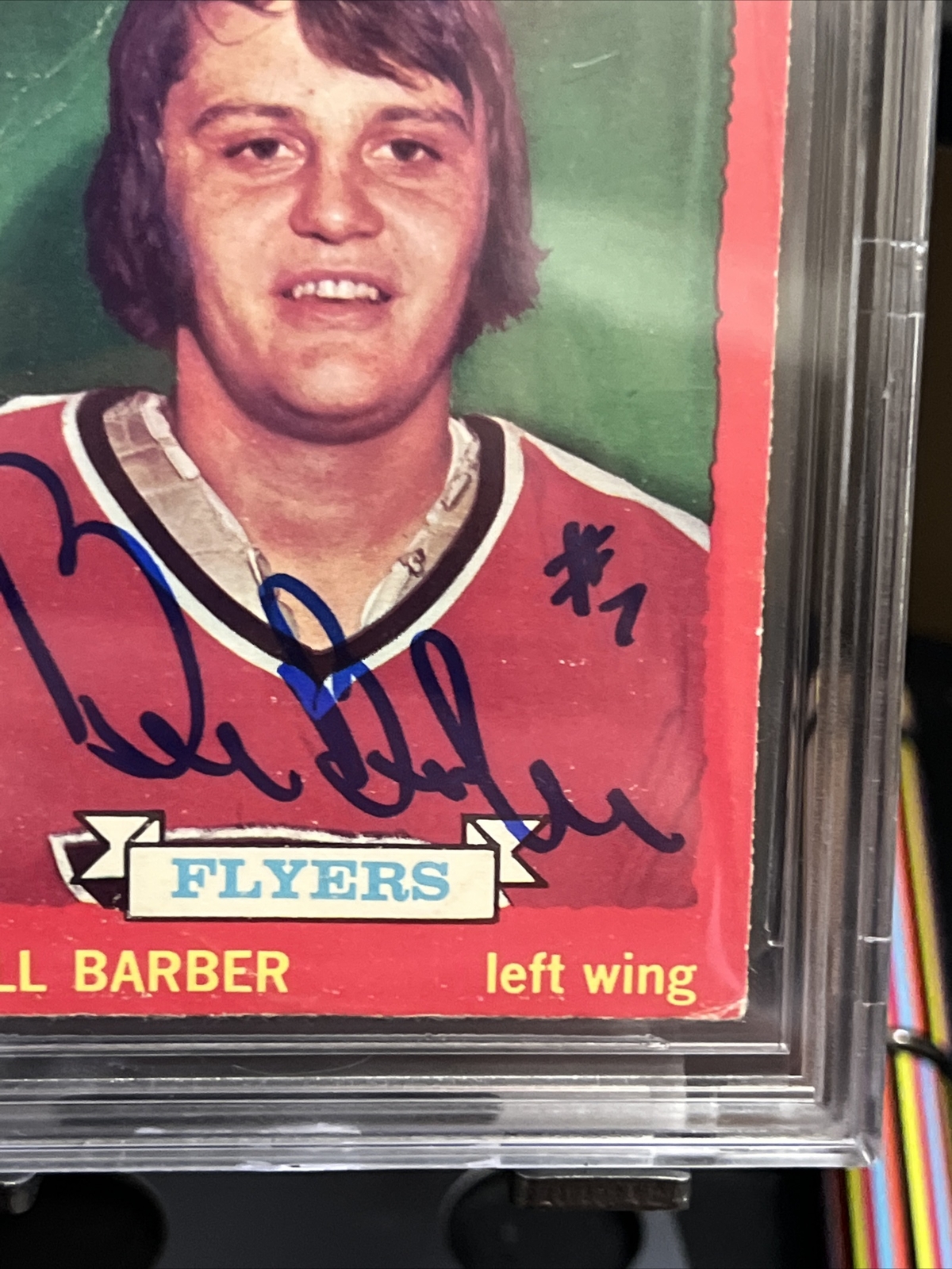 BILL BARBER SIGNED 1973-74 O-Pee-Chee FLYERS ROOKIE CARD BECKETT AUTO ...