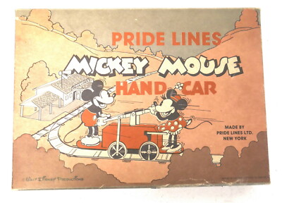 Vintage NOS Pride Lines Disney Mickey Mouse Hand Car w/ Box Track ...