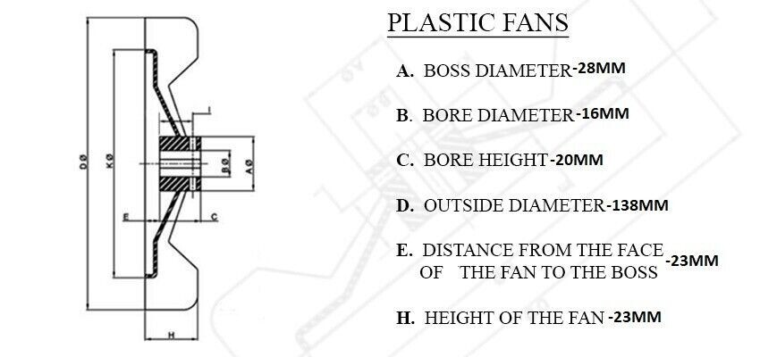 Adjustable Bore Plastic Cooling Fan For 1HP Electric Motors New | eBay