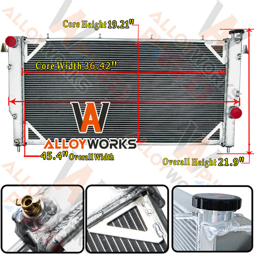 1553 Aluminum Radiator For 1994-2002 97 98 Dodge Ram 2500 3500 5.9L L6 ...