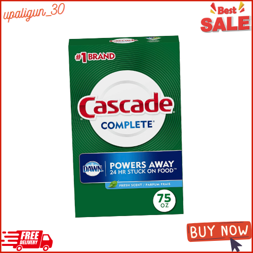 Cascade Complete Powder Dishwasher Detergent, Fresh Scent, 75 oz, White ...