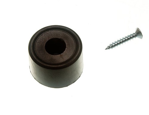 100 X Black Rubber Round Door Stops Buffer Stays Holders 35mm ...