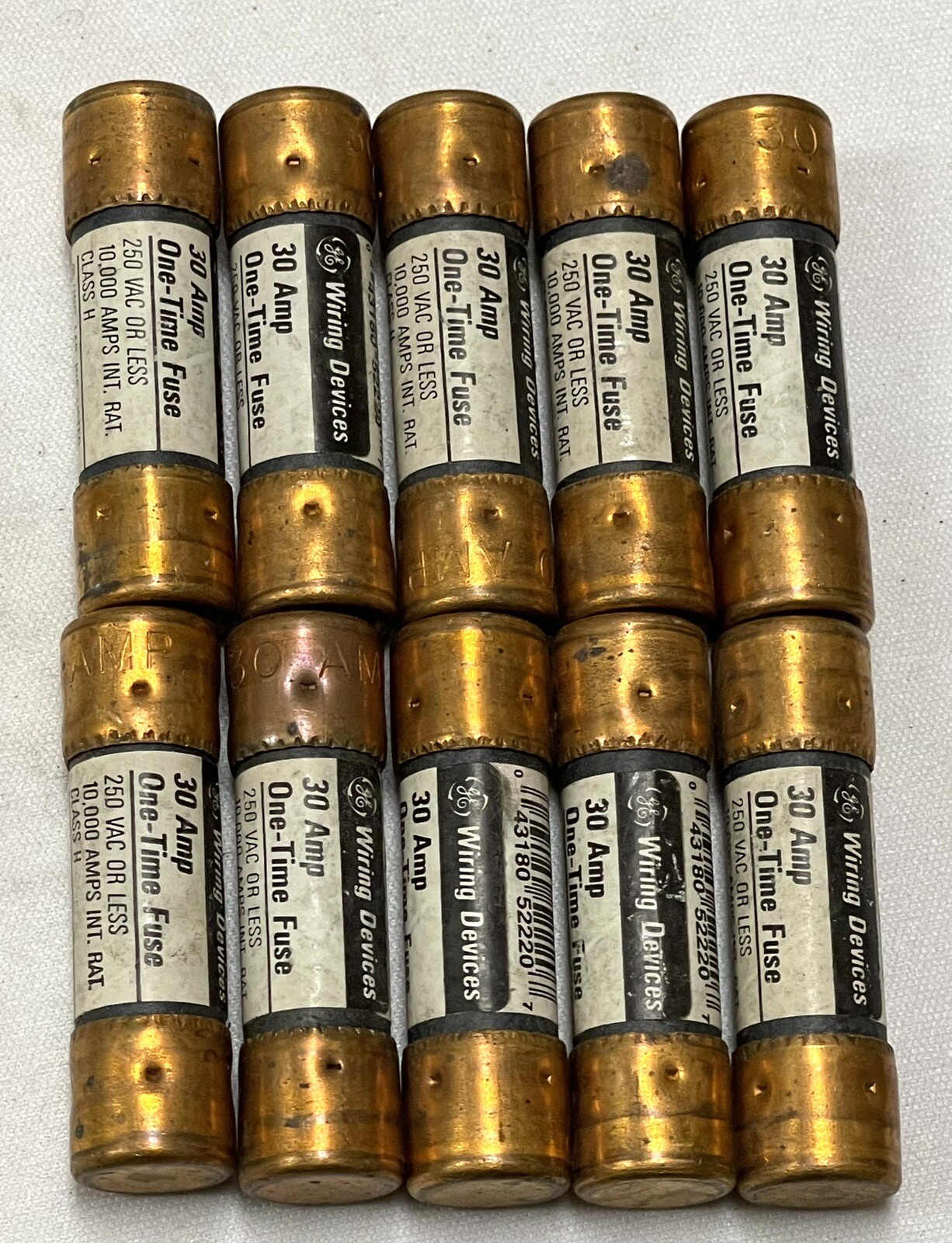 Lot of 10 GE One Time 30A 250 VAC Class H Fuses | eBay