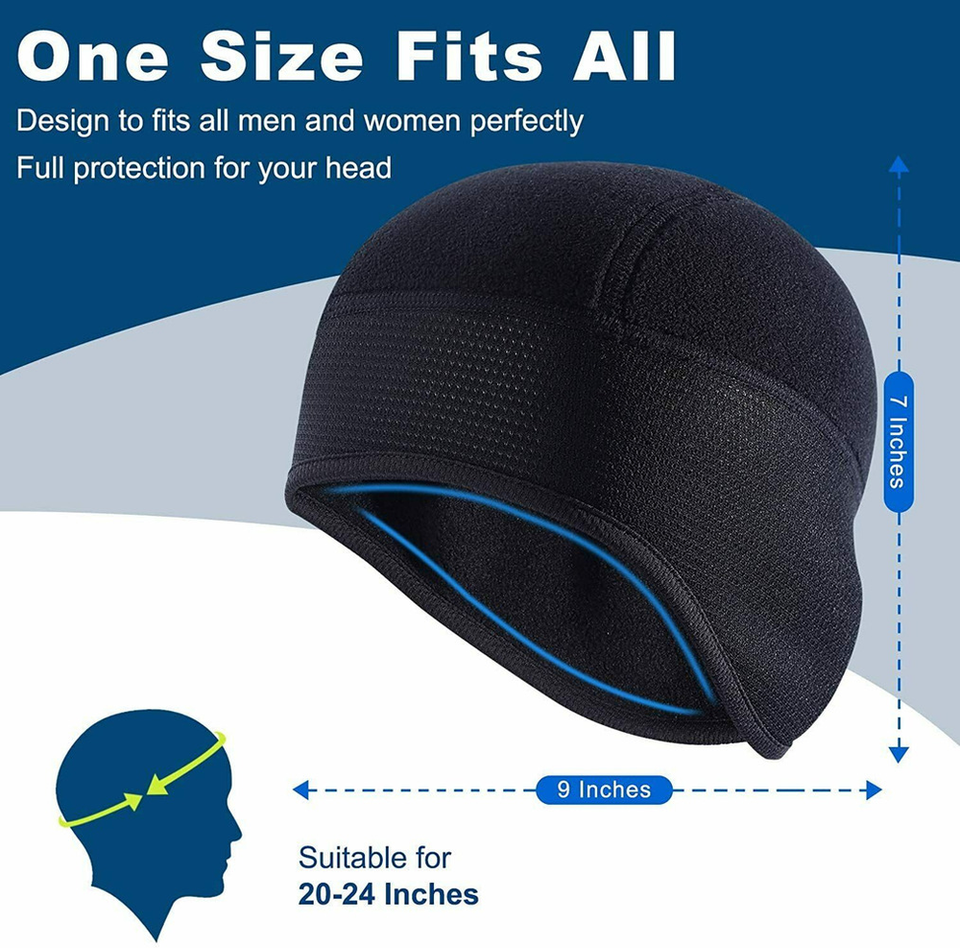 Winter Skull Cap Thermal Helmet Liner Cycling Running Beanie Hat with ...
