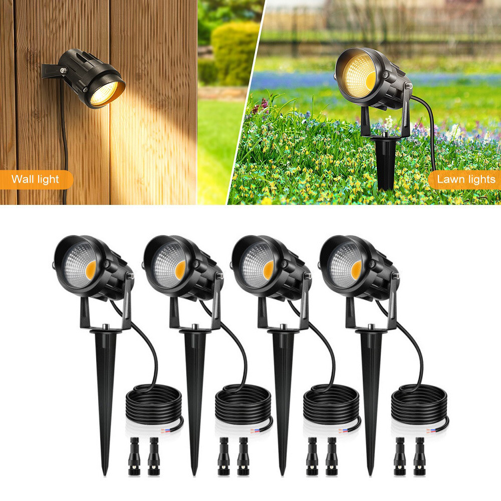 4X 12V 7W LED Landscape Spotlight Low Voltage 3000K Outdoor Pathway ...