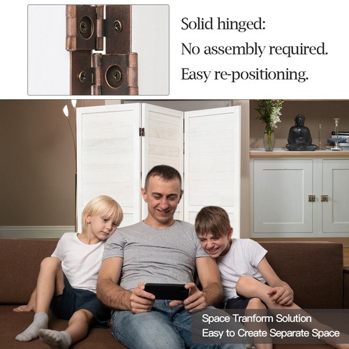 Wooden Slat Privacy Screen 3/4/6 Panels Folding Room Divider Partition ...