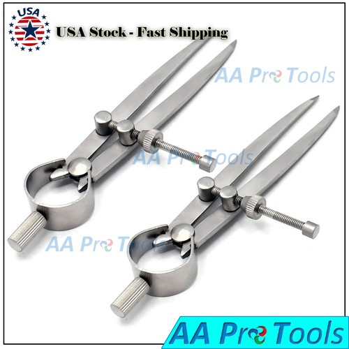 2 Pcs 4" Spring Joint Divider Caliper Measuring Dental Lab Instruments ...