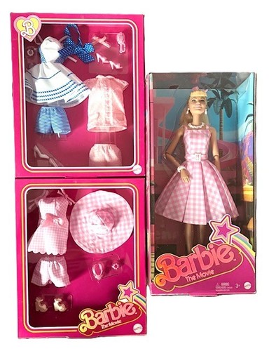 Barbie The Movie Fashion Pack 3 Iconic Outfits + Margot Robie Doll NRFB ...