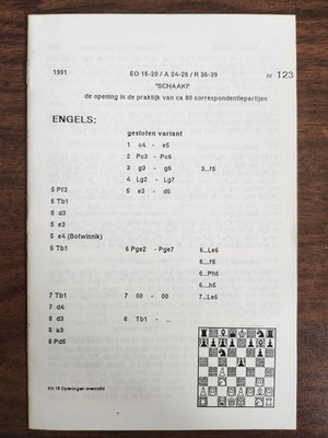 DUTCH chess opening English Reversed Sicilian games uncommented booklet ...