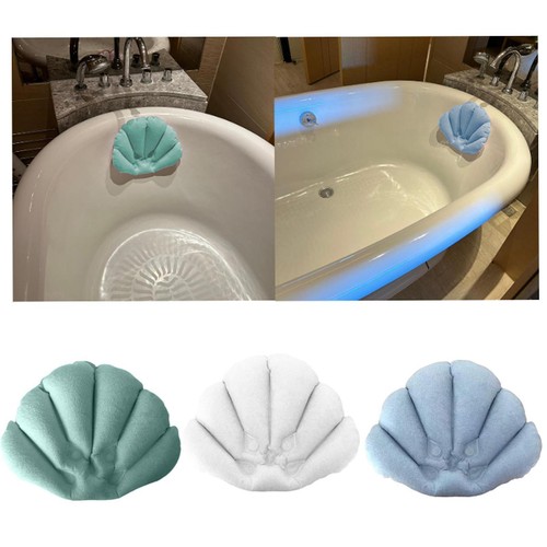 Shell Shaped Inflatable Bath Head Supports Cushion Easy to Clean ...