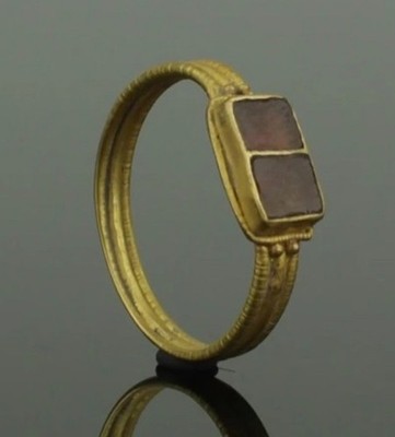 BEAUTIFUL ANCIENT MEROVINGIAN GOLD RING WITH GARNETS - 6th Century AD ...