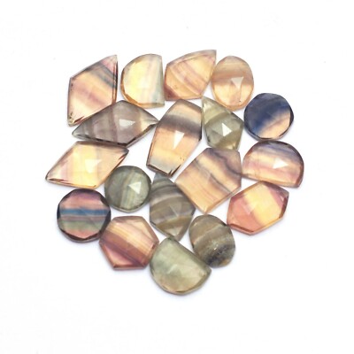 Natural Multi Fluorite Fancy 9mm-18mm Rose Cut Faceted Flat Back Lot ...