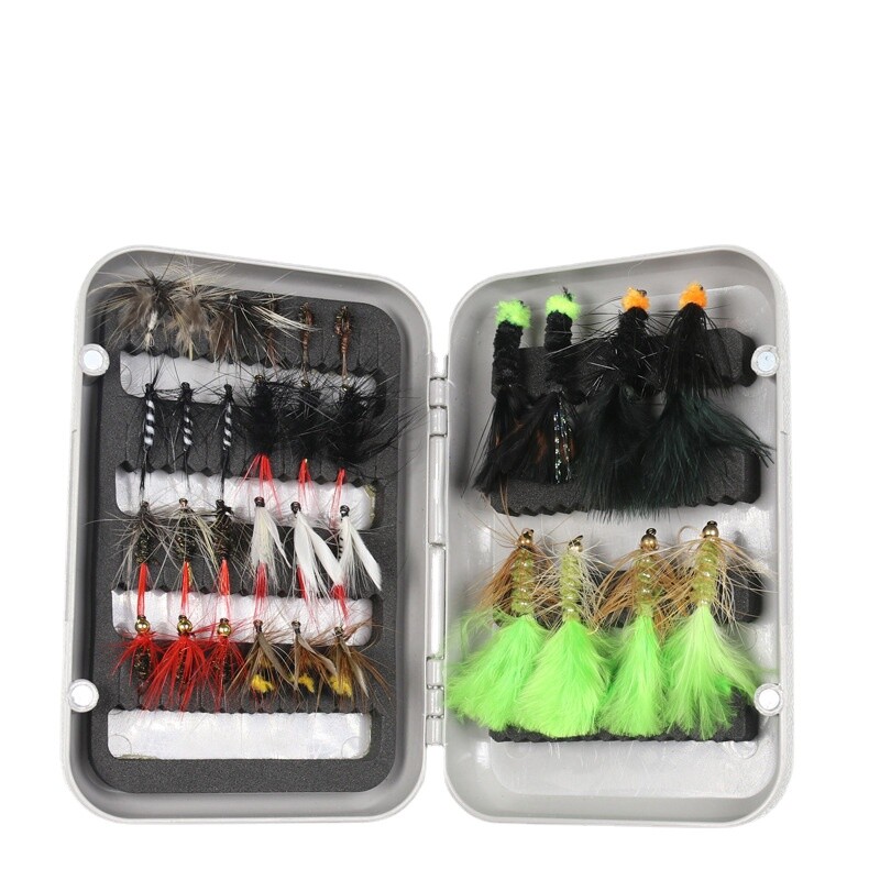 Dry/ Wet Fly Fishing Flies Box Kit Assortment Trout Bass Nymphs ...