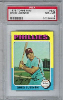 1975 Topps baseball card #630 Greg Luzinski Philadelphia Phillies PSA 8 ...