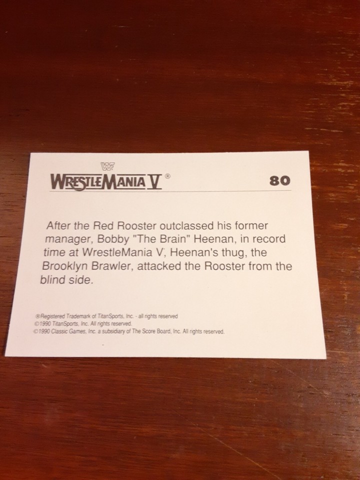 1990 Classic WWF The History of Wrestlemania Terry Taylor Red Rooster ...