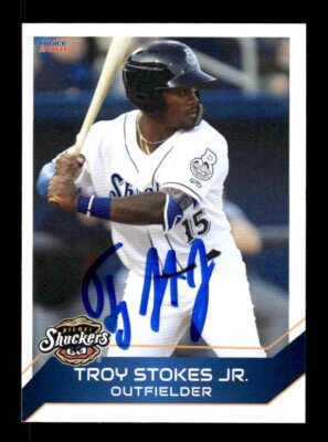 TROY STOKES JR SIGNED 2018 CHOICE BILOXI SHUCKERS ON-CARD AUTO | eBay