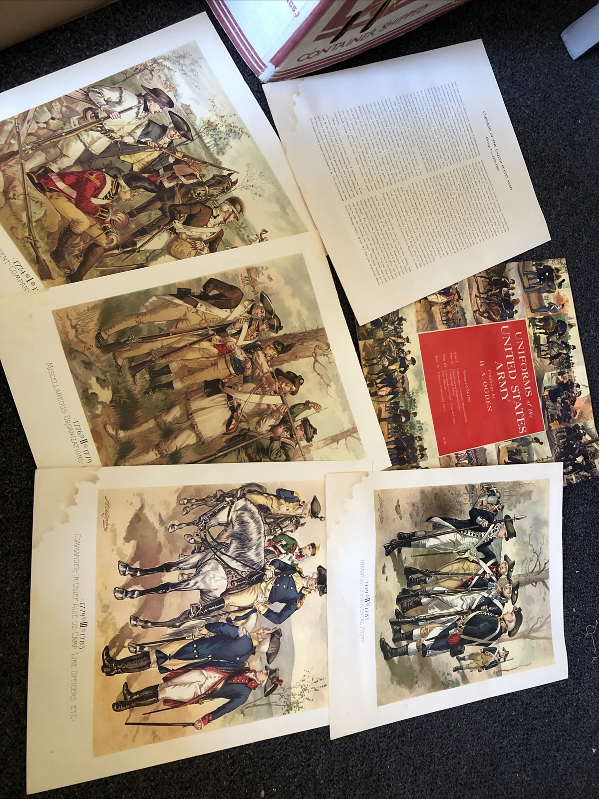 UNIFORMS OF THE UNITED STATES ARMY 4 PRints By H. A. Ogden Stained See ...