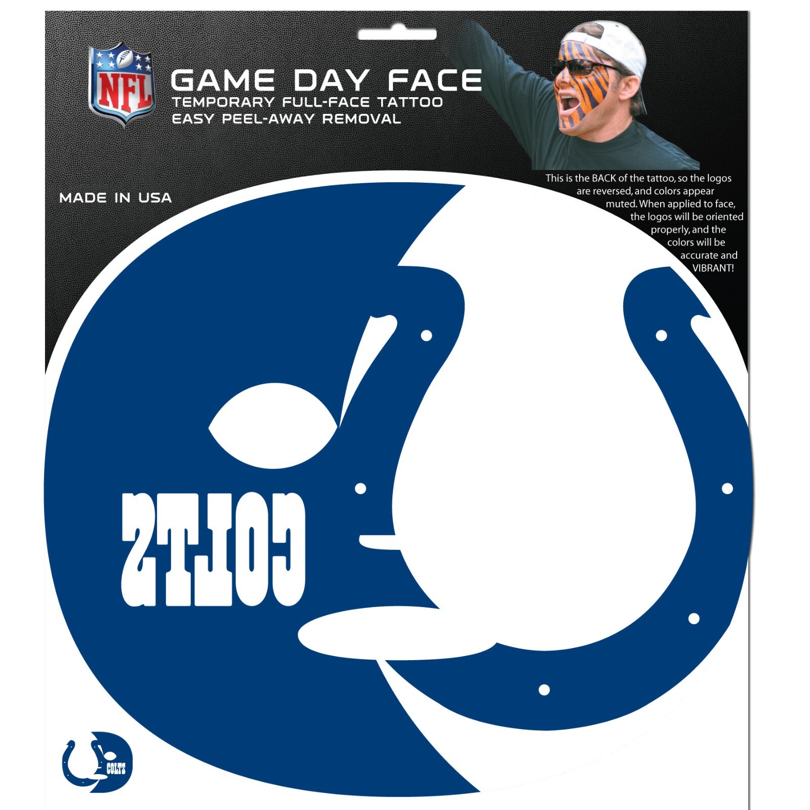 Indianapolis Colts Game Day Face Temporary Tattoo (NFL Football) | eBay