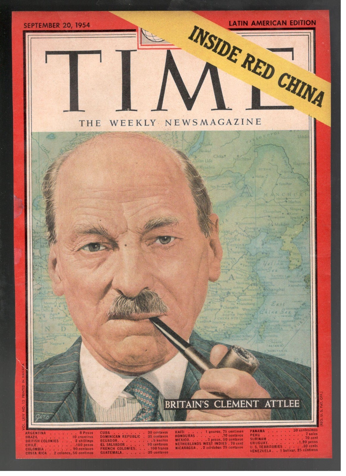 Clement Attlee Britain Cover Time 1954 1 Original Page Labour Party | eBay