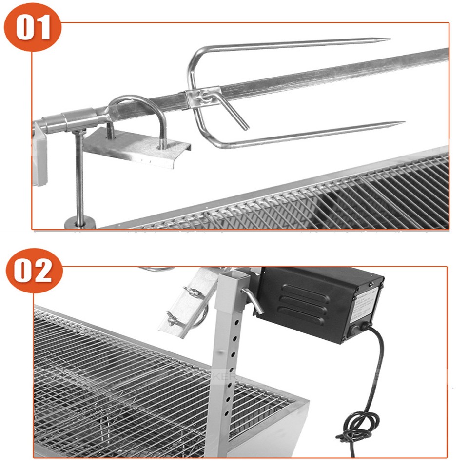 132LBS Hog Roast Machine BBQ Spit Roaster Rotisserie Grill Roasting ...