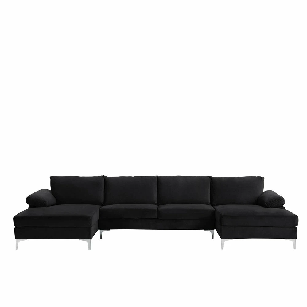 Black Fabric Sectional Sofa With Chaise | Cabinets Matttroy