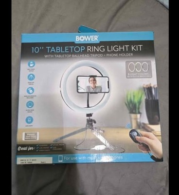 Bower 10'' Tabletop Ring Light Kit with Tripod & Phone Holder | eBay