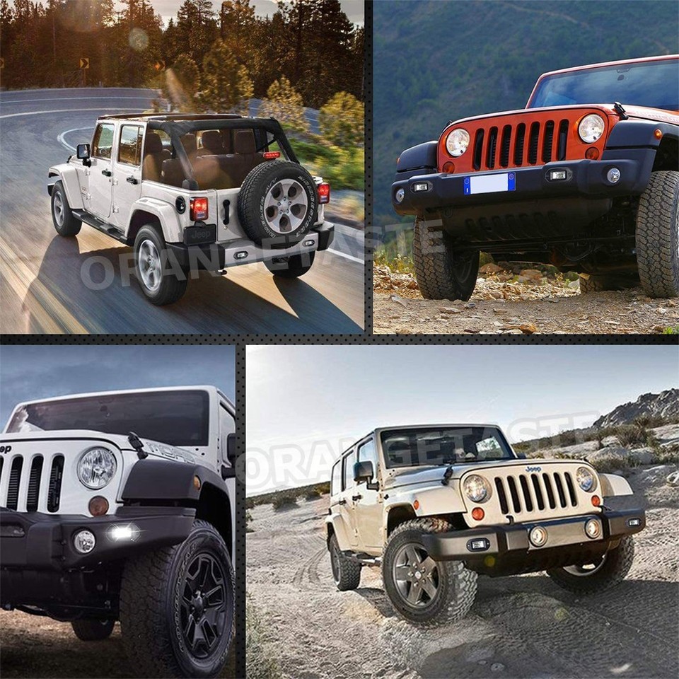 4x 4" Flush Mount LED Work Light Bar Rear Bumper Reverse Cube Pods ...