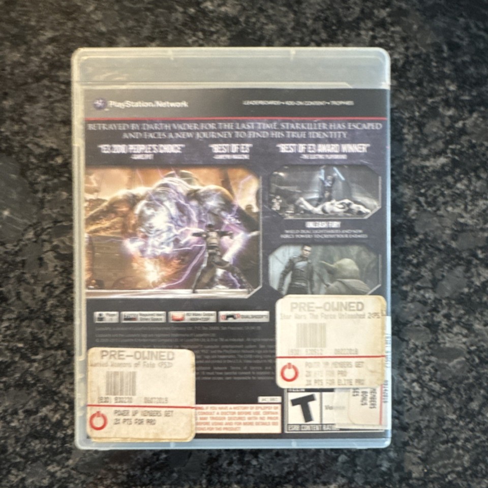 LucasArts Star Wars: The Force Unleashed II PS3 Action Adventure Manual ...