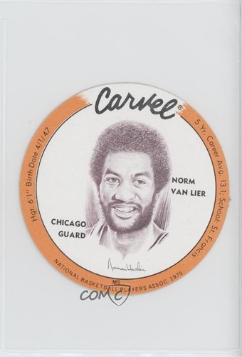1975-76 Carvel Discs Norm Van Lier (Orange Border) | eBay