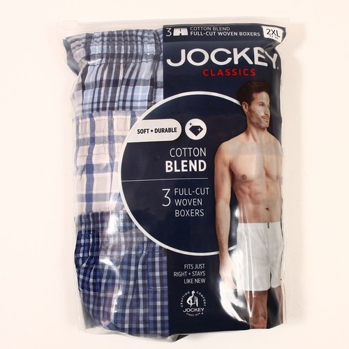 Jockey 3-FULL-CUT WOVEN BOXERS SIZE 2XL (44-46) | eBay