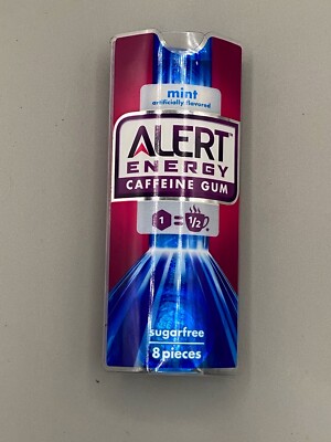 Alert Energy Caffeine Gum 8 Pieces Mint Discontinued OLD STOCK ...