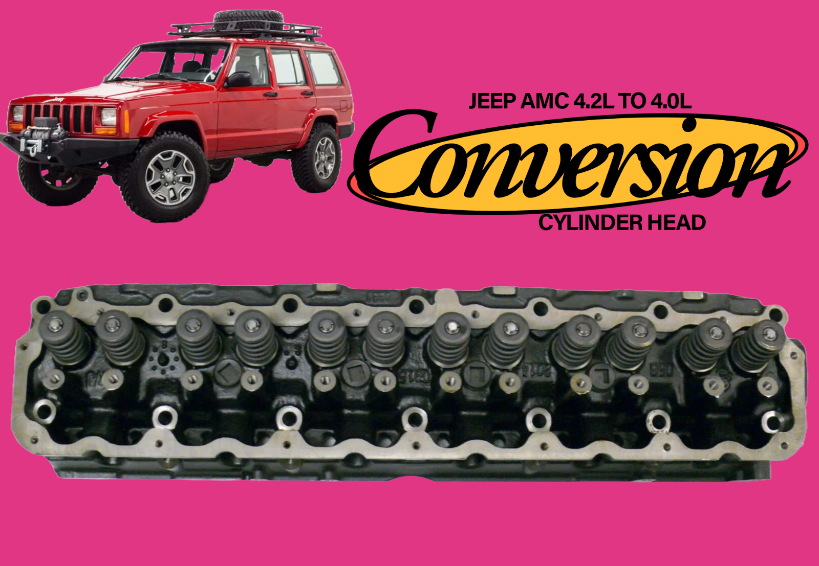 Remanufactured Jeep AMC Conversion Cylinder Head 258 ci 4.0L | eBay