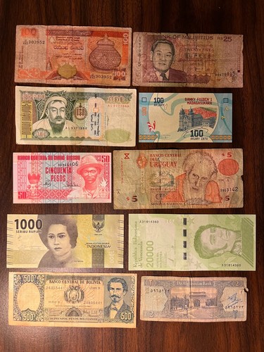 Junk Drawer Mix of 10 Miscellaneous Foreign Banknotes Assortment of ...
