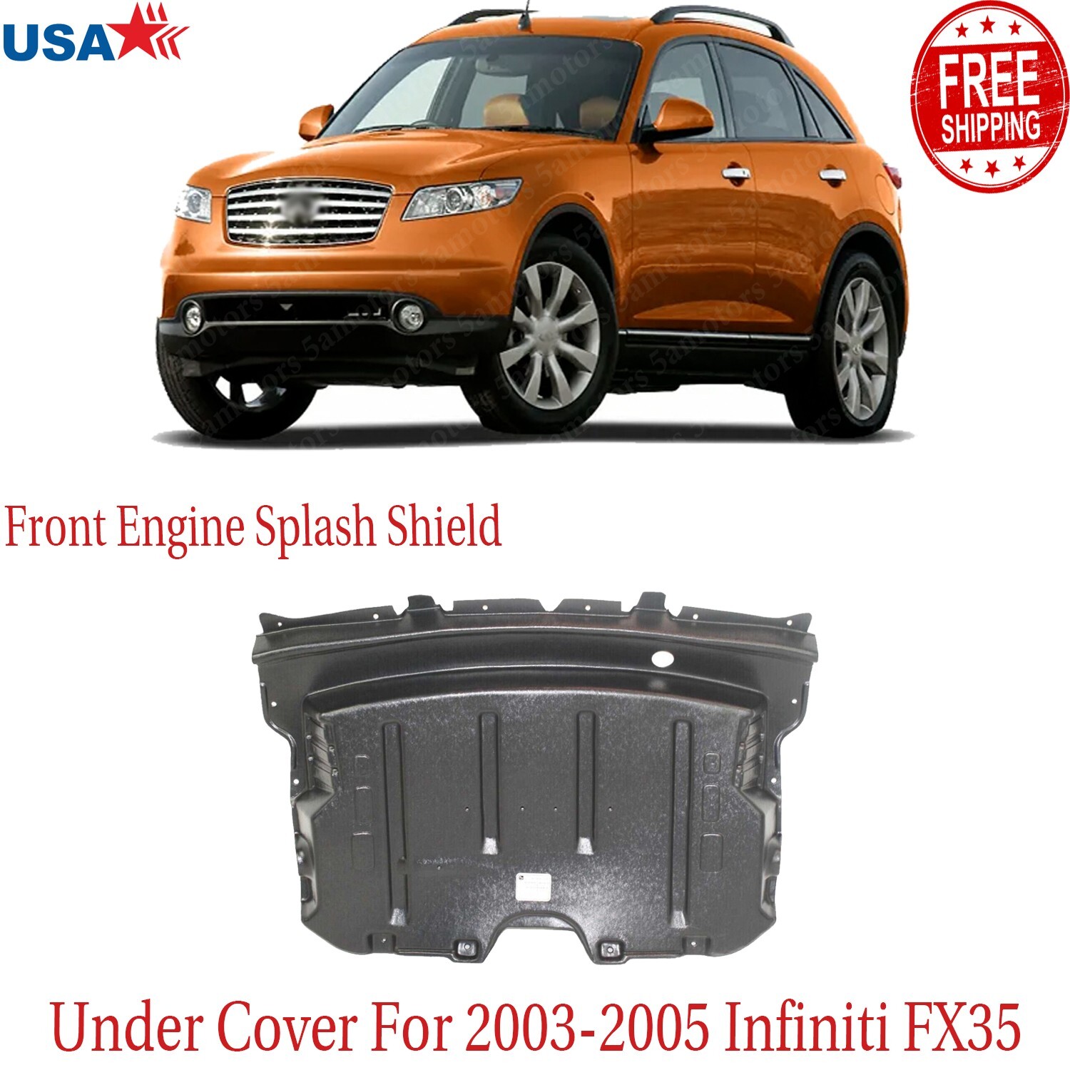 New Front Engine Splash Shield Under Cover For 2003-2005 Infiniti FX35 ...