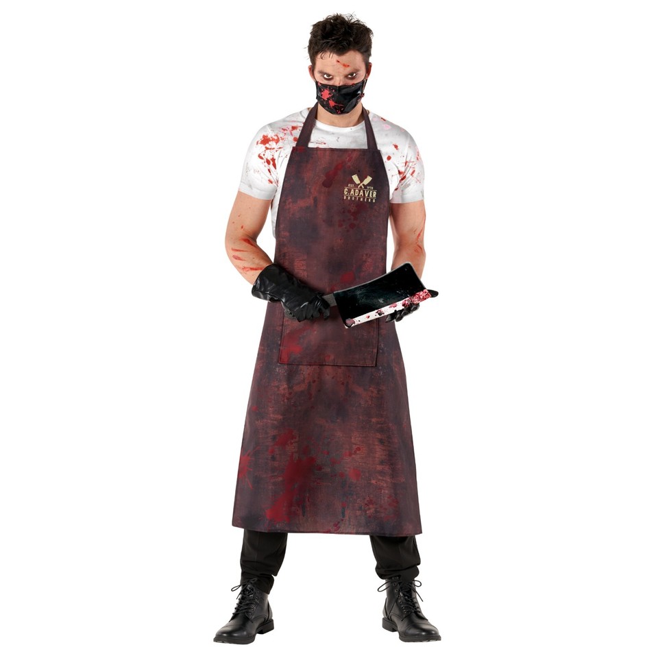 Adult Bloody Butcher Costume Men`s Women`s Scary Killer Halloween ...