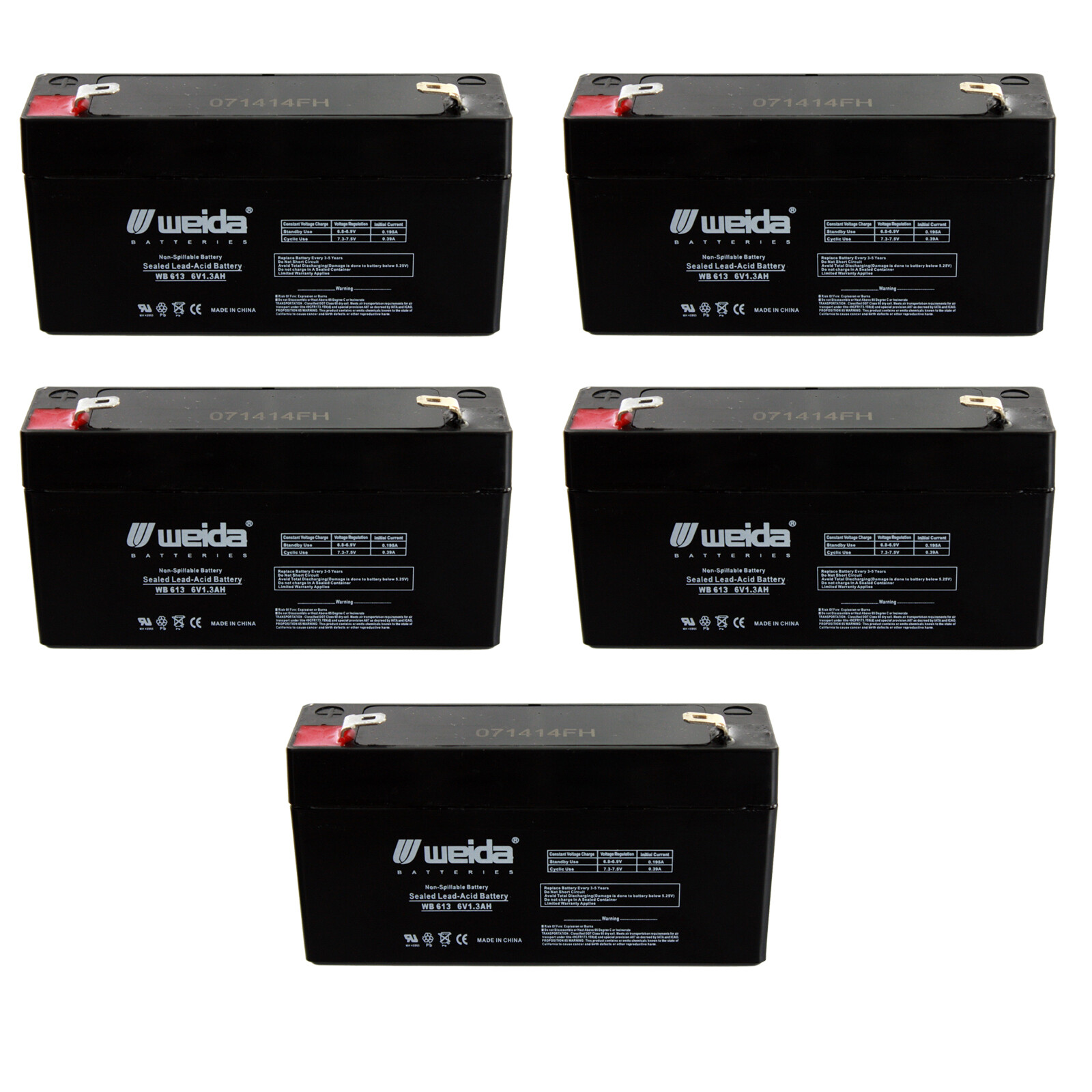 NEW 5pc 6V 1.3Ah SLA Battery WB613 For UB613, PS612, WKA6-1.3F | eBay