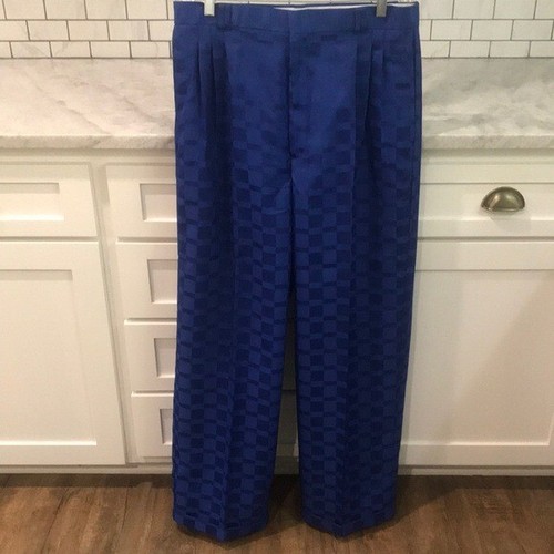 Jordan Craig Pants Mens 34 Blue Dress Slacks Cuffed Hem Festival Retro ...