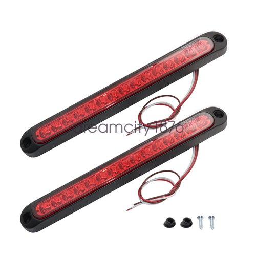 Red 10" LED Truck Trailer Strip 3rd brake lights rear Turn Tail Light ...