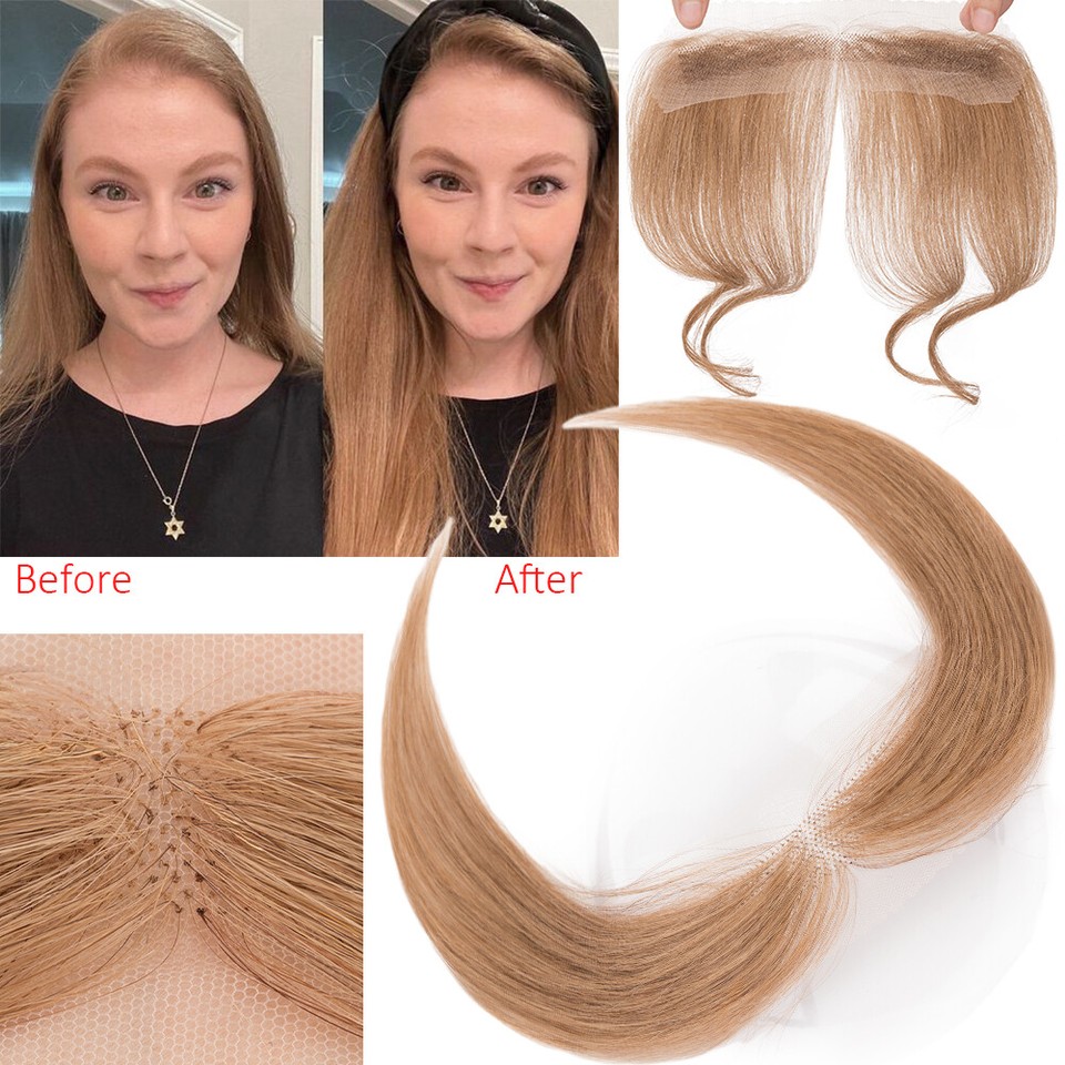 Forehead LACE Hairpiece Toupee Remy Human Hair Frontal Hairline Topper ...
