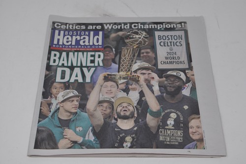 Boston Celtics 2024 NBA Champions Boston Herald Newspaper 6/18/24 New ...