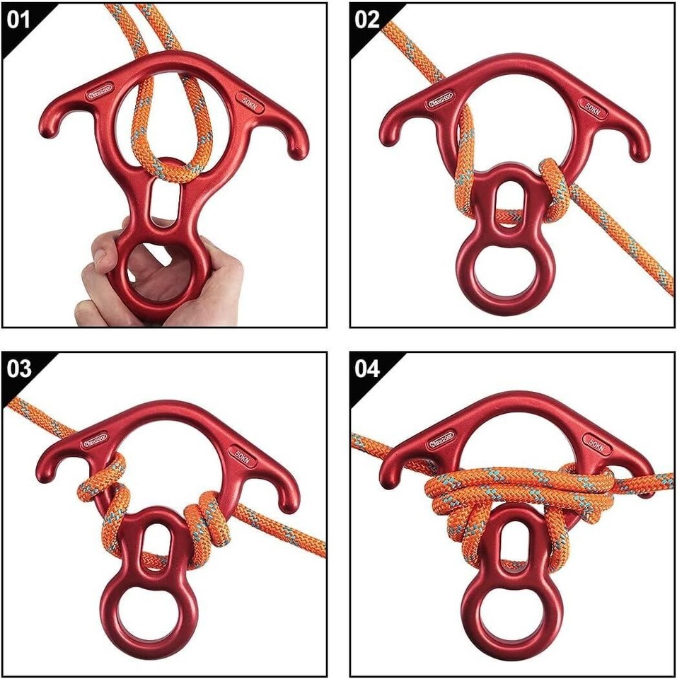 Rescue Figure,8 Descender Large Bent-Ear Belaying and Rappelling Gear ...